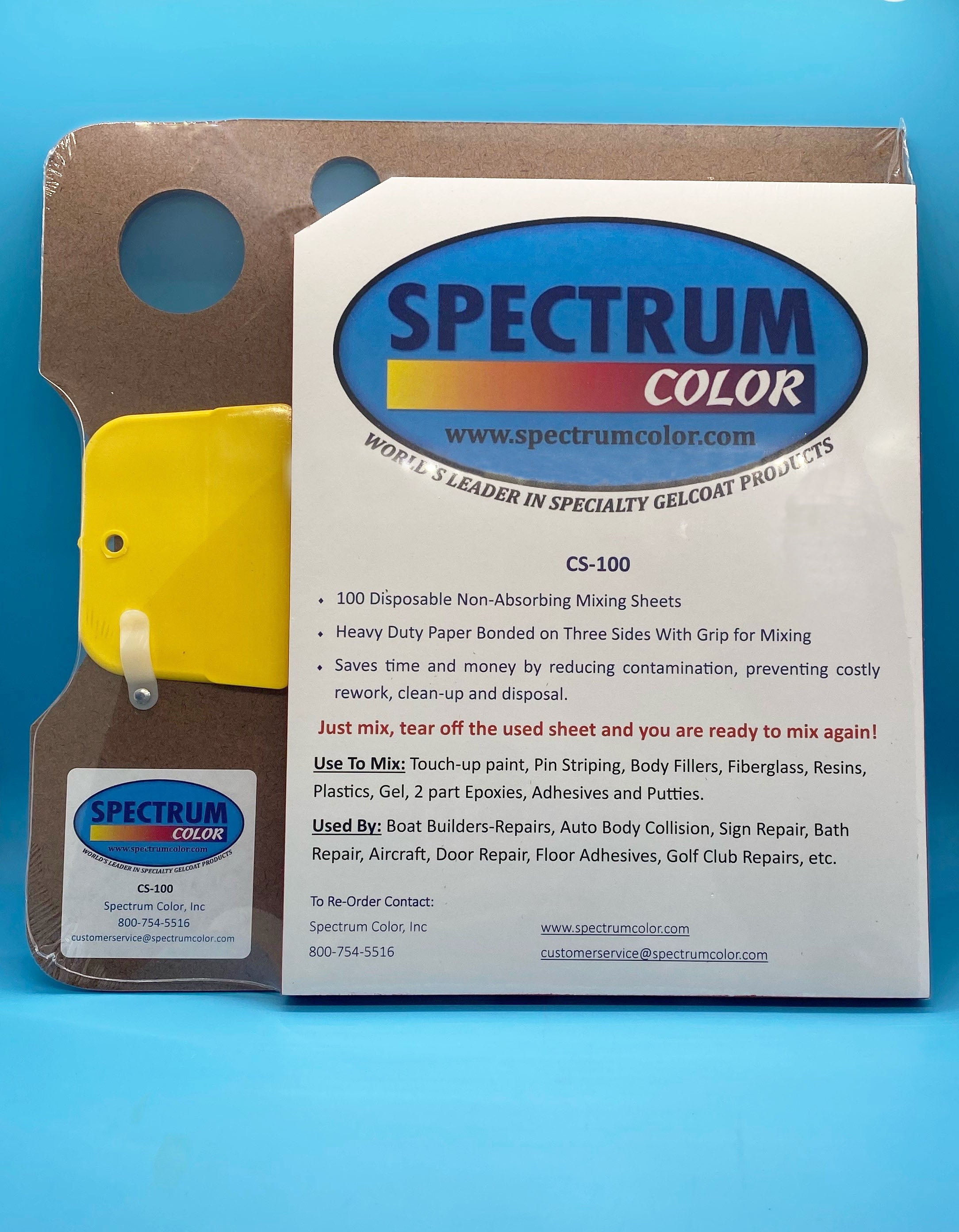 CLEAN SHEETS MIXING BOARD 12X12 | spectrumcolor.com